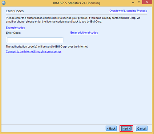 Image showing the screen to enter authorization code