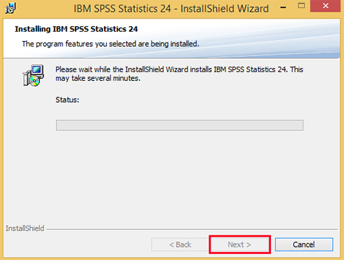 image displaying that SPSS is installing now